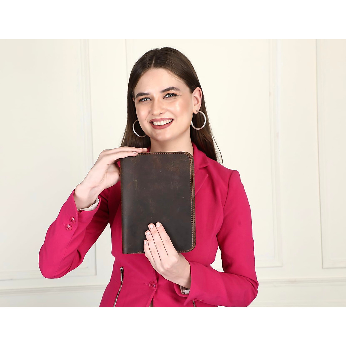 The Antiq Leather Journal Cover, A5 Diary Cover, Planner Cover- Brown 5.75x8.25