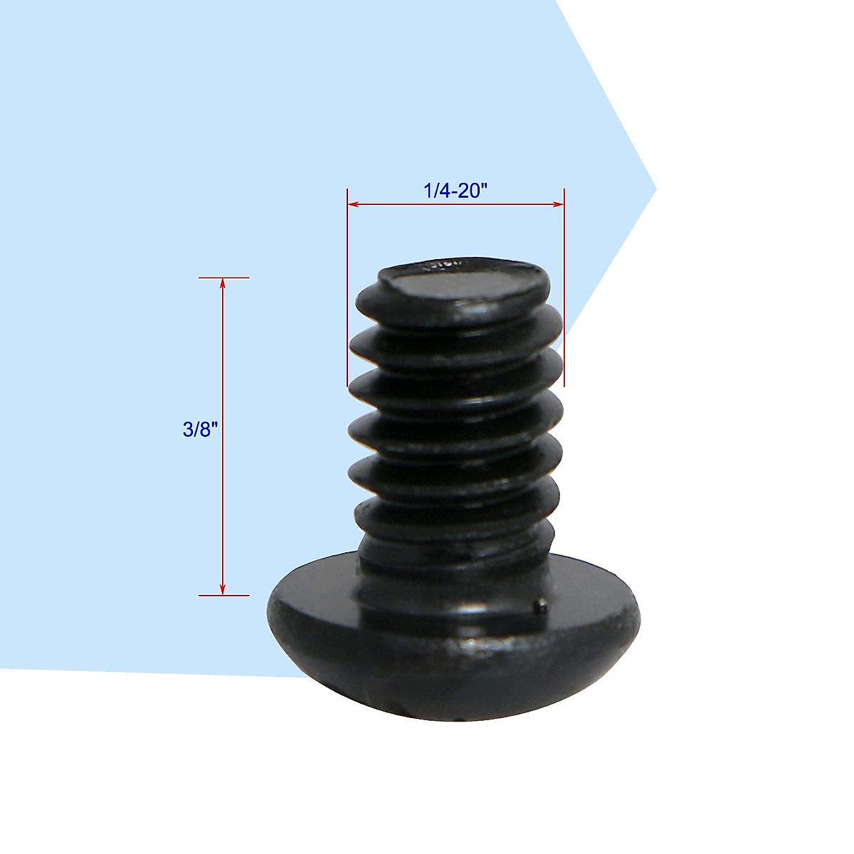 Aopin 1/4-20 x 3/8" Hex Socket Cap Screws, Button Head Socket Cap Screws, 10.9 Grade Alloy Steel, Black Oxide Finish, Fully Threaded, 10Pcs