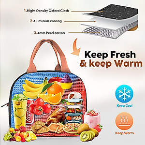 Lunch Bag Lunch Box for Women & Men, Large Capacity Insulated Lunch Bag for Adult, Leakproof Reusable Lunch Tote Bags for Work/Office/Travel/Picnic (Black)