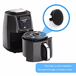 ALJ Air Fryer Tray Protector, 4 Pack Rubber Bumpers for Ninja Air Fryers, Silicone, Black, 0.98*0.98*0.51 IN