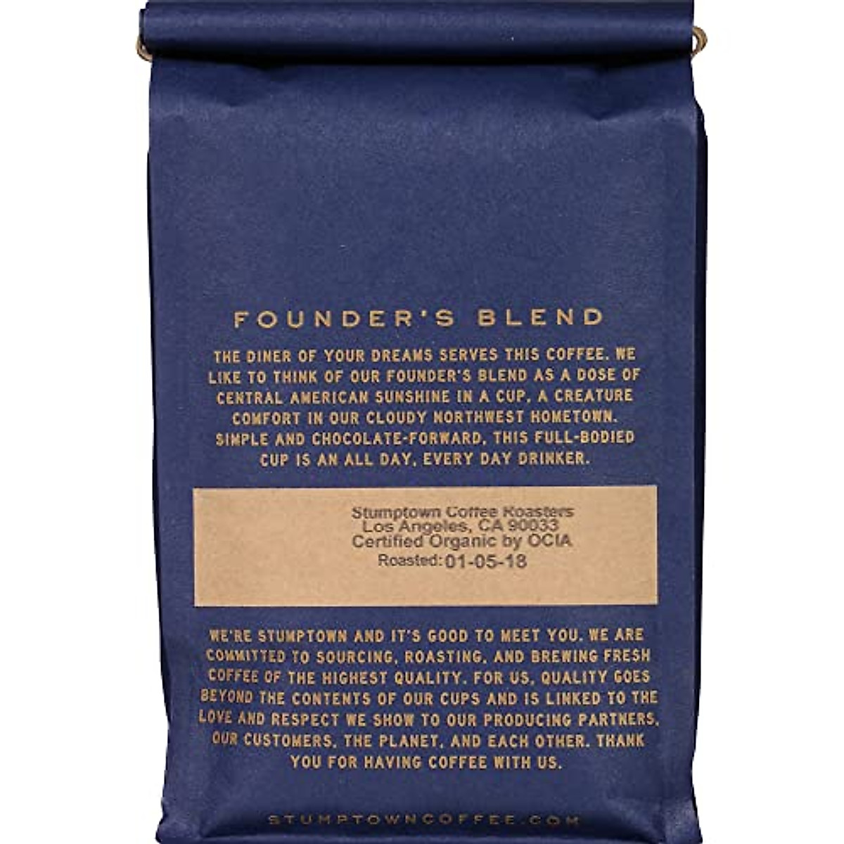Stumptown Coffee Roasters, Medium Roast Organic Whole Bean Coffee - Founder's Blend 12 Ounce Bag with Flavor Notes of Vanilla and Cocoa Powder