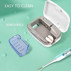 EVEMANT Portable Toothbrush Case Rechargeable Toothbrush Case for Houshold and Business Trip or Traveling (White)