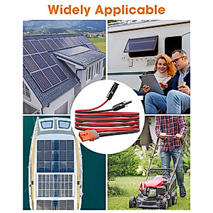 WININMETA 10Ft 12AWG Solar Power Charge Extension Cable to XT60i Solar Connector to XT60i Adapter Cable for Solar Panel to LiFePO4 Battery RV Portable Power Station Solar Generator DC500V 30A