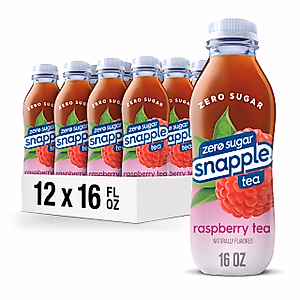 Snapple Zero Sugar Raspberry Tea, 16 fl oz recycled plastic bottle, Pack of 12