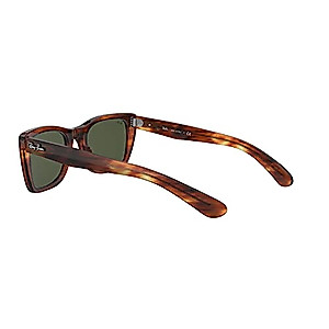 Ray-Ban RB2248 Caribbean Rectangular Sunglasses, Striped Havana/G-15 Green, 52 mm