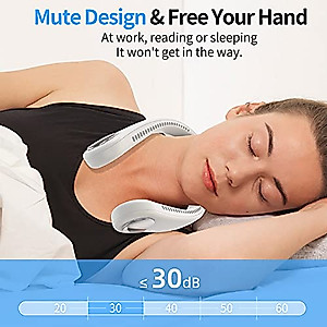 tulpock Portable Neck Fan, Hands Free Bladeless Neck Fan, 3 Speeds 48 Air Outlet, ​Free Adjustment Personal 360° Cooling Fan, USB Rechargeable Wearable Personal Fan for Traveling,Sports, Office