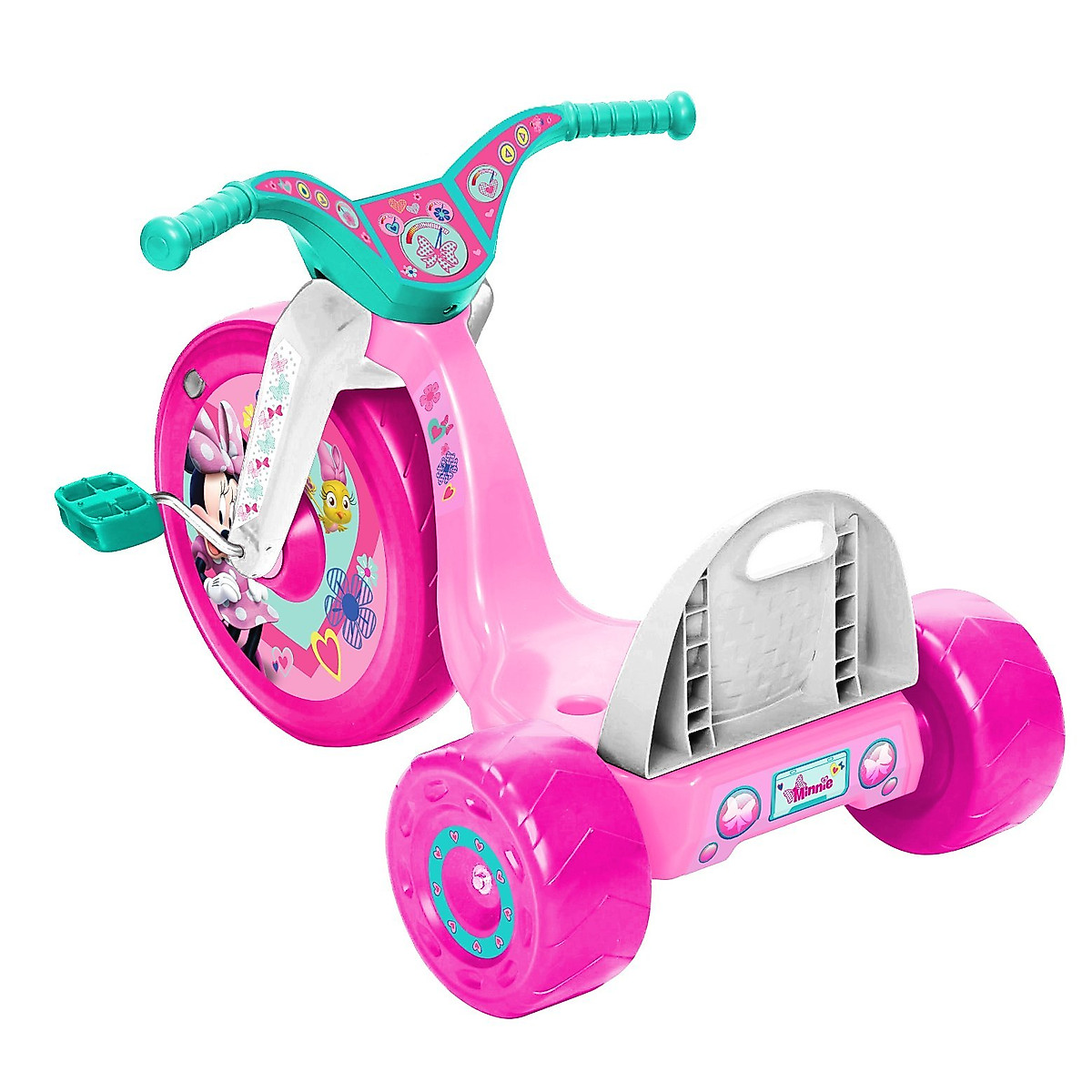 Fly Wheels Minnie 15"Junior Cruiser, 1 Ride-on, Ages 3-7, Pink/White, 20" W x 22.5" H x 32.83" L