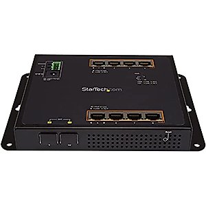 StarTech.com Industrial 8 Port Gigabit PoE+ Switch w/2 SFP MSA Slots - 30W - Layer/L2 Switch Hardened GbE Managed - Rugged High Power Gigabit Ethernet Network Switch IP-30/-40 C to 75 C, TAA