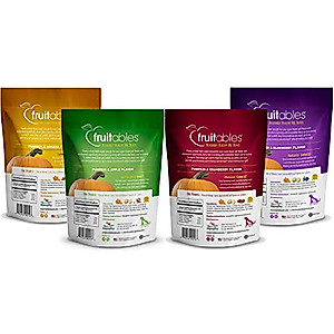 Fruitables Baked Dog Treats Variety 4 Pack - 1 Pumpkin & Apple - 1 Pumpkin & Banana - 1 Pumpkin & Blueberry - 1 Pumpkin & Cranberry - 7 oz Each