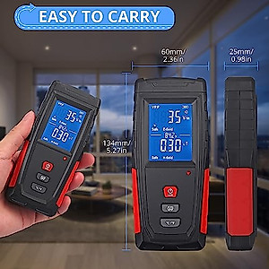 CAMWAY EMF Meter Electromagnetic Field Radiation Checker(1-1999V/m, 0.01-99.99μT) Handheld Mini Digital LCD EMF Detector Builtin Electromagnetic Radiation Sensor Sound-Light Alarm EMF Tester