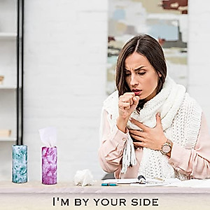 12 Pieces Cylinder Car Tissues Boxes Printed Car Napkins Round Disposable Tissues Boxes Travel Facial Tissues Boxes for Car Cup Holder (Tie Dye Style)