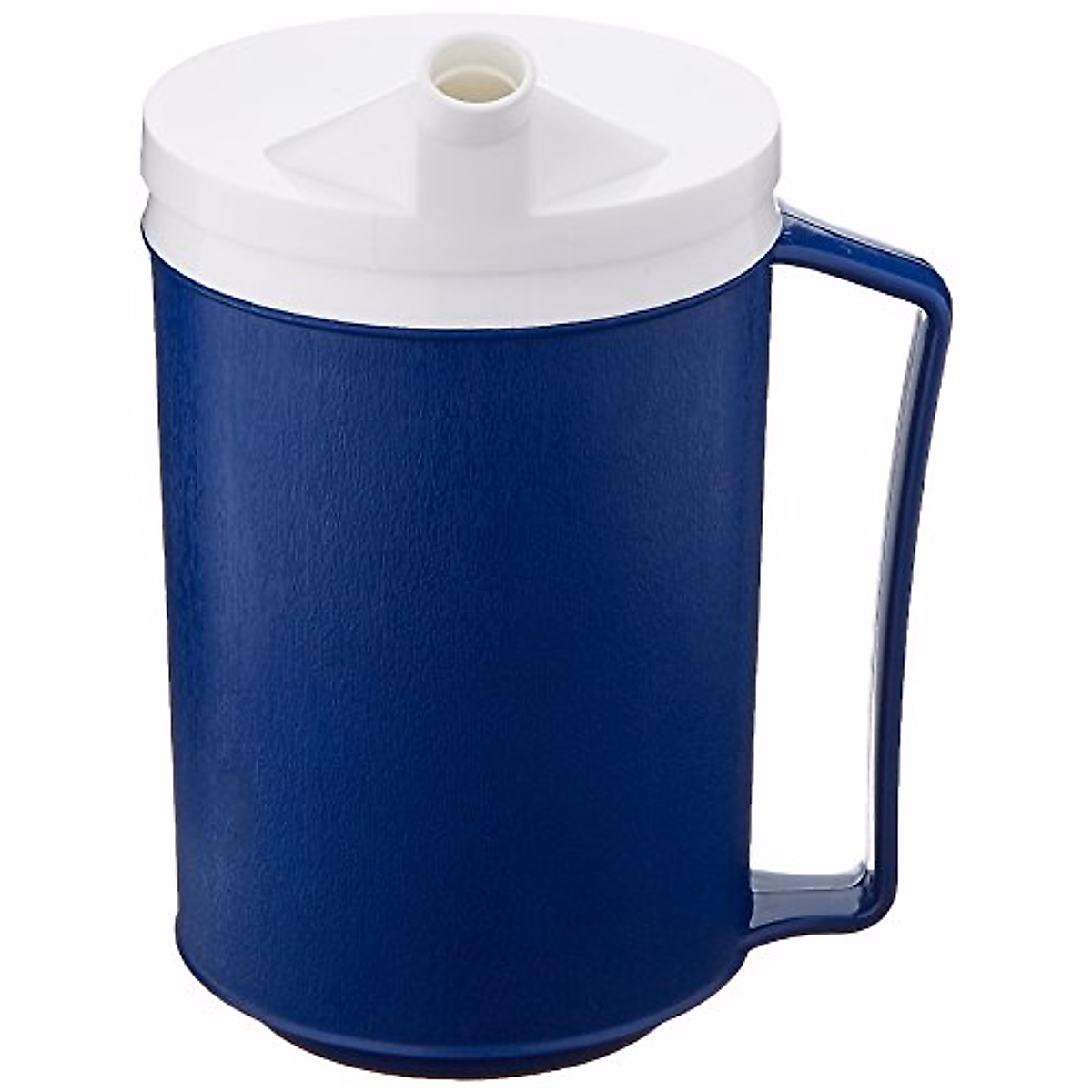 Sammons Preston Insulated Mug with Snorkel Lid, Durable Container for Hot and Cold Liquid Beverages, Tea, Smoothies, 12 oz Blue Travel Coffee Cup with Lid for Elderly, Disabled, Handicapped, Weak Grip