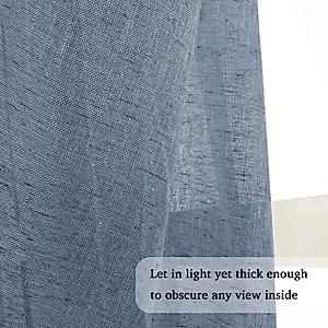 Sheer Curtains Linen Textured Curtains for Living Room 52 x 84 Inch Natural Rod Pocket Window Panel, Linen Look Burlap Curtain Home Fashion Natural Linen Rich Quality Curtain, 2 Panels, Beige