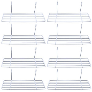 Yaegoo 8 Pack Grid Wall Shelves, White Wire Straight Shelf with Hook, Hanging Shelf for Wall Grid Panel, Wall Organizer for Home Supplies, 9.8" L x 3.9" D