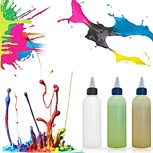 Qyyiguf 20 Pack Empty Squeeze Bottles,4oz Plastic Dispensing Bottles,Boston Round LDPE Bottles for Decorating,Arts and Crafts,Condiments