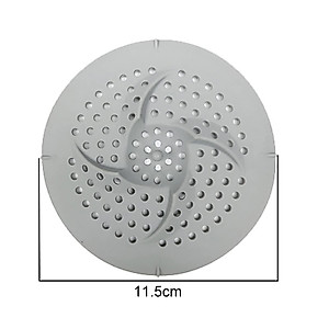 Altsuceser Hair Catcher Durable Silicone Hair Stopper Shower Drain Covers Easy to Install and Clean Suit for Bathroom Bathtub and Kitchen, Floor Sink Strainer Grey