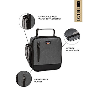 Dickies Basic Insulated Lunch Bag for Work, Thermal Reusable Office Lunch Box for Men, Women (Dark Charcoal)