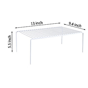 Redrubbit Medium (13 x 9. 4 Inch) Cabinet Storage Shelf Rack, Rustproof Kitchen Counter and Cabinet Shelf, Storage Rack Organizer for Kitchen, Fridge, Cabinet, Bathroom, Set of 2