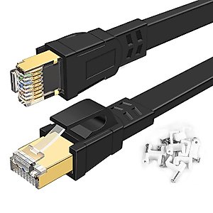 Deegotech CAT8 Cable 2Pack (30ft, Black, 1)