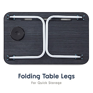 Nestl Lap Desk for laptop - Foldable Laptop Desk for Bed and Couch, Portable and Lightweight Laptop Stand for Bed Breakfast, Working, Reading, and Writing, Black, Small Laptop Tray