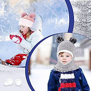 Bencailor Baby Winter Hat Scarf Set Toddler Kids Fleece Lining Beanie Snow Unisex Hood Infant Toddler Kids Hat Scarf for Girls Boys(Pink, Gray,2 Pieces)