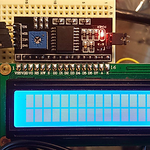 JANSANE 16x2 1602 LCD Display Screen Blue + IIC I2C Module Interface Adapter for Raspberry pi 2 Pack