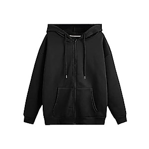 WDIRARA Women's Skeleton Print Drawstring Thermal Lined Hoodie Drop Shoulder Pocket Sweatshirt Black Letter and Butterfly Print XL
