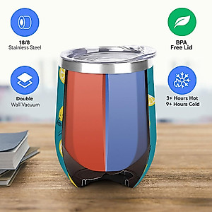 silichee 20 Oz Stainless Steel Tumbler with Lid Day Inspirational Card Doodles Lemons Insulated Tumblers Vacuum Coffee Mugs for Hot and Cold Drinks,Coffee,Wine