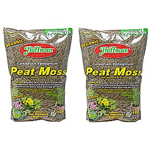 Hoffman 15503 Canadian Sphagnum Peat Moss, 10 Quarts, 2 Pack