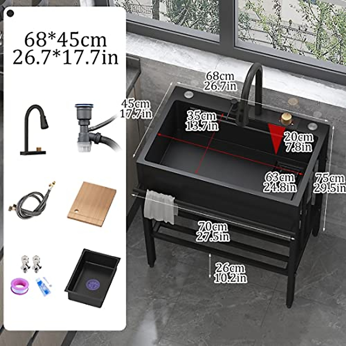 Free Standing Stainless-Steel Sink Single Bowl,Commercial Restaurant ...