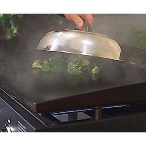 12 Inch Heavy Duty Cheese Melting Dome - Stainless Steel Griddle Grill Accessories - Durable Round Basting, Steaming Cover - Heat Resistant Handle for Flat Top Griddle Grill Indoor/Outdoor- 2 Domes