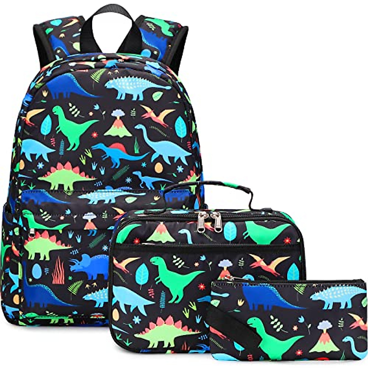 Dinosaur Backpack for Kids Boys Preschool Backpack Kindergarten School Bookbag with Lunch Box Pencil Case (Dinosaur)