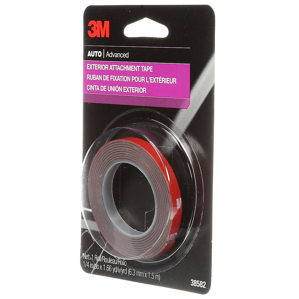 3M Auto Exterior Attachment Tape, 38582, 1/4 in x 5 ft