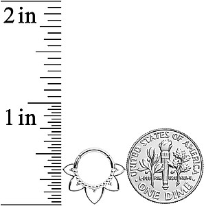 Body Candy Womens 16G 316L Steel Hinged Segment Ring Seamless Cartilage Nipple Ring Flower Nose Hoop 5/16"