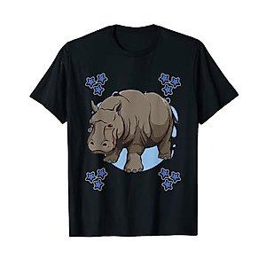 Hippo Blue Design Hippopotamus Stuff Hippos T-Shirt