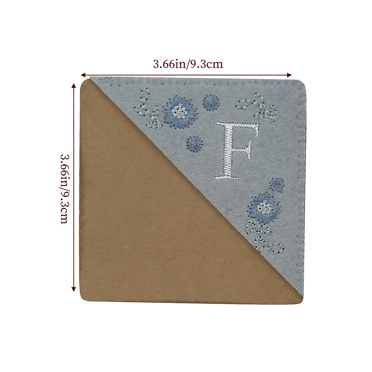 Zuihug Embroidered Corner Bookmark - DIY Custom Bookmarks with 26 Letters Felt Triangle Design - Embroidered and Handcrafted for Your Reading Pleasure (Winter, R)