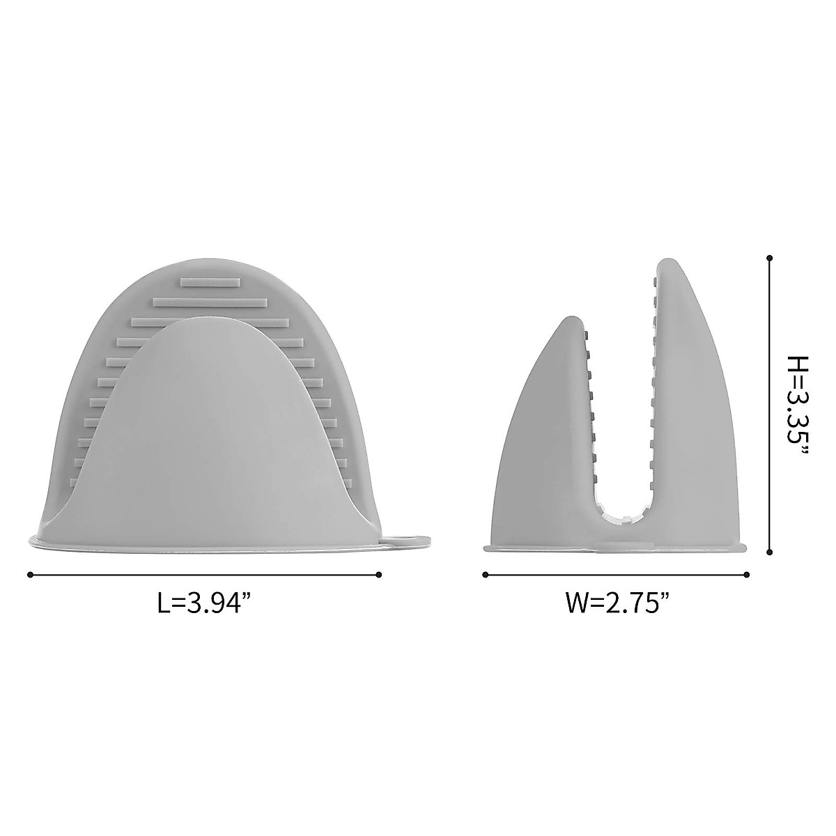 Vaincre 4PCS Silicone Oven Mitts Heat Resistant, Silicone Potholders for Kitchen, Mini Oven Mitts Rubber Oven Glove, Kitchen Mittens Pinch Mitts, Cute Cooking Mitts (Black and Gray)