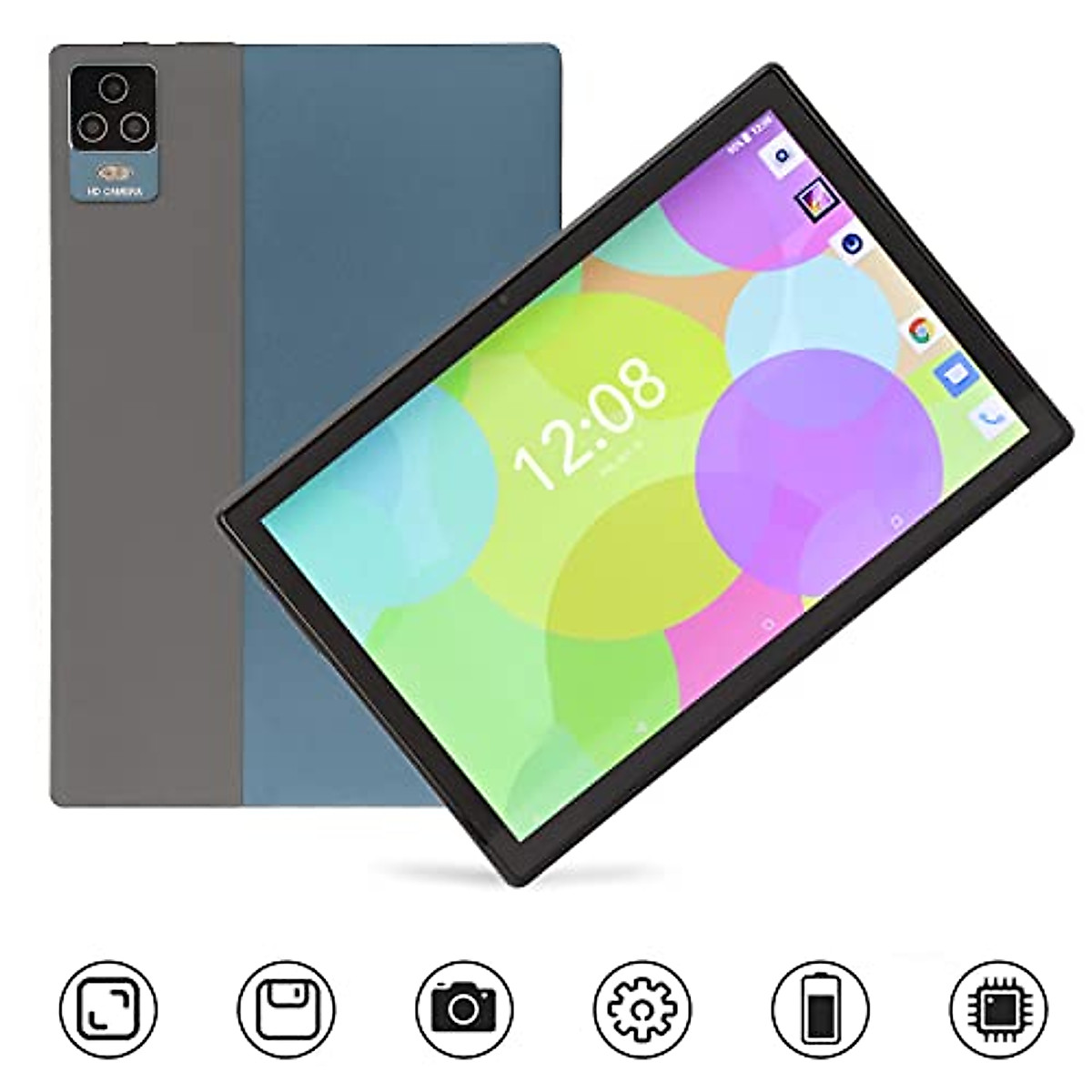 10.1 Inch Blue Tablet for Android 8.1, 4GB RAM 32GB ROM Dual Card Dual Standby HD Tablet with Card Pin, 5MP Front 13MP Rear Tablet for Study, Work, Game(#1)