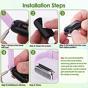 NANW 3-Pack Screen Protector Compatible with Fitbit Inspire 3, TPU Rugged Bumper Case Cover All-Around Protective Plated Bumper Shell Accessories for Inspire 3 Smartwatch