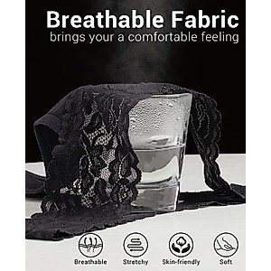 Jo & Bette Thongs for Women Low Rise - 6 Pack Lace Thongs - Black Thongs for Women Seamless Underwear No Show Soft Sexy