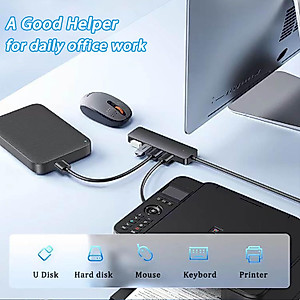 USB Hub for Laptop, 4-Port USB 3.0 Hub USB Splitter USB Extender for Laptop, MacBook, Mac Pro, Mac Mini, iMac, Surface Pro, XPS, PC, Flash Drive, Mobile HDD