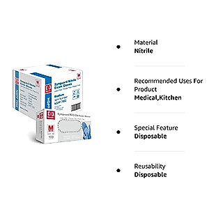 Basic Medical Blue Nitrile Exam Gloves - Latex-Free & Powder-Free - NGPF-7002 (Case of 1,000), Medium