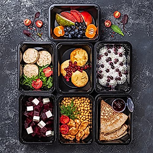 MORDEN MS 50-Pack Meal Prep Containers With Lids Reusable To-Go Food Containers Plastic Bento Boxes Food Storage Lunch Box, Microwave/Freezer/Dishwasher Safe, 1 Compartment, BPA-Free, 750ML/26 OZ