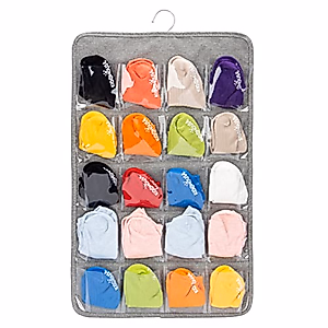 Hanging Baby Sock Organizer Storage, Sock Organizers Holder For Newborns, Newborn Baby Sock Holder, Baby Sock Wall Display Stand For Baby Girl Socks Storage Closet Nursery Bedroom Drawers (grey)