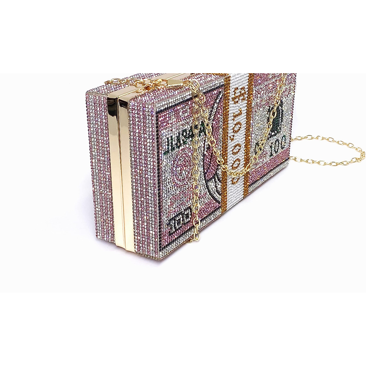 Beilaidisi Womens Evening Bags Dollar Money Clutch Purse Rhinestone Glitter Crossbody Shoulder Bag Large