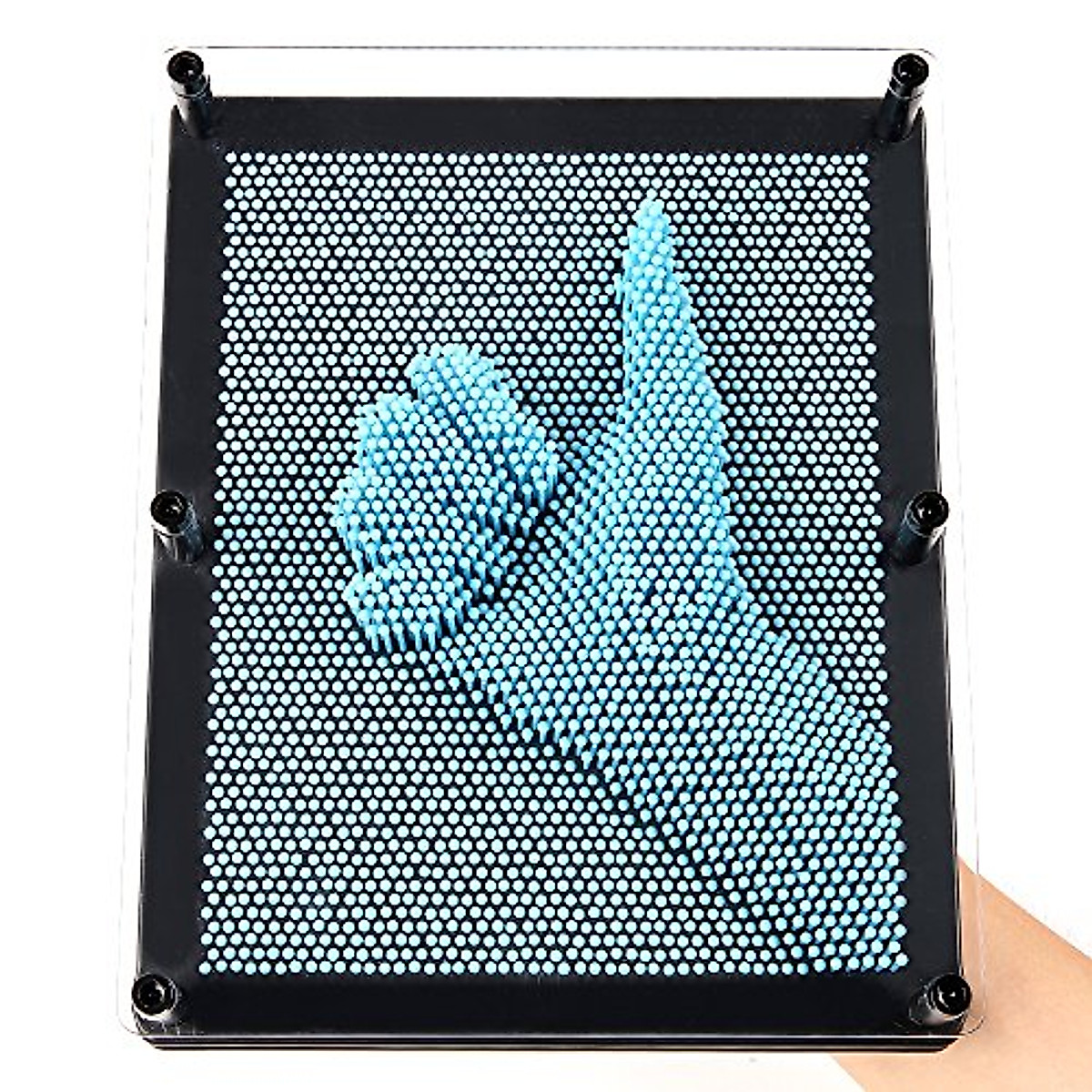 E-FirstFeeling 3D Pin Art Toy Extra Large 10" X 8" Pin Art Board Pin Impression Sculpture Toy for Kids Adults Hand Mold Board Toy - Light Blue