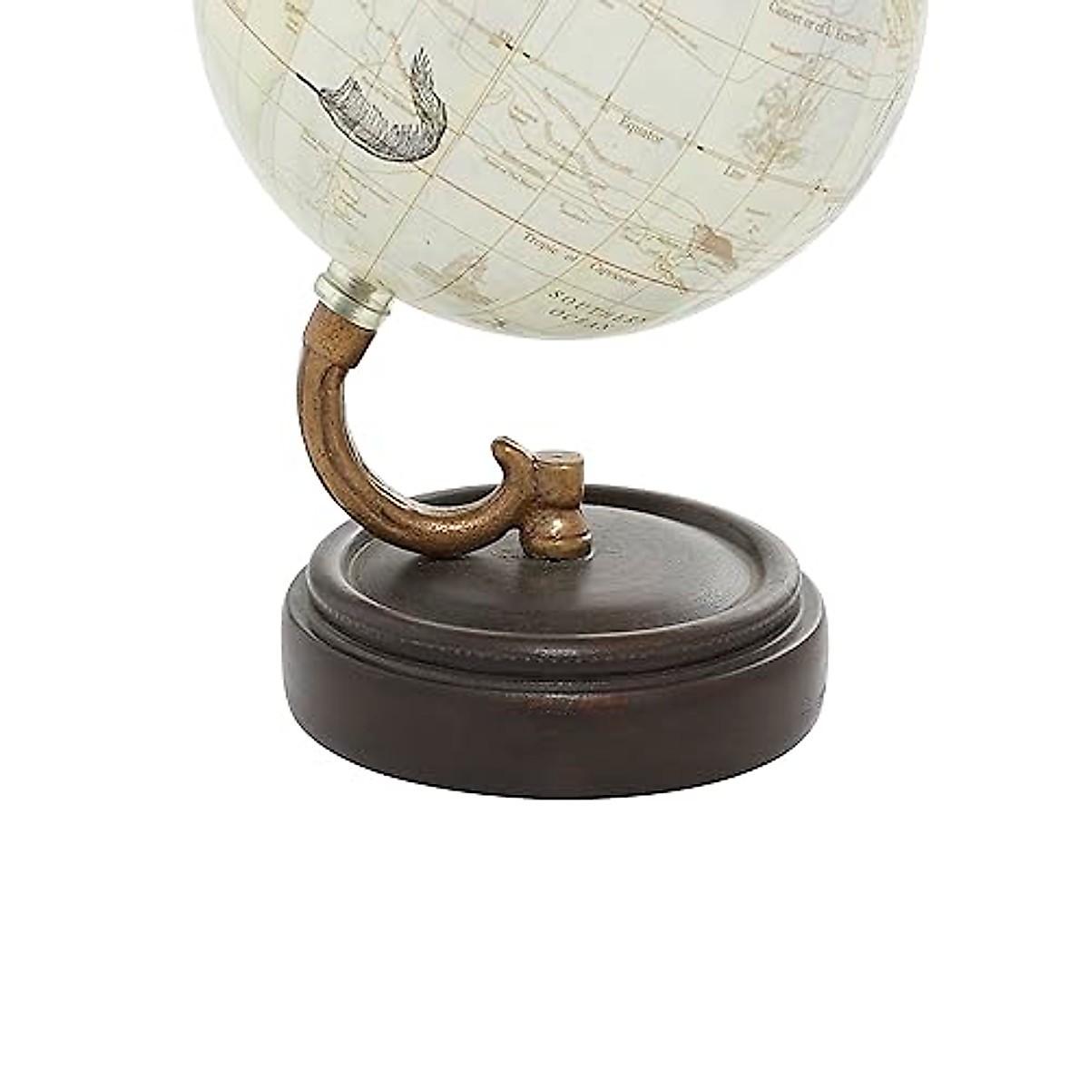 Deco 79 Wood Globe, 5" x 5" x 8", Yellow