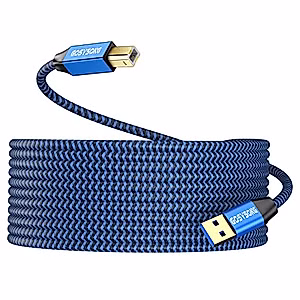 GOSYSONG USB Printer Cable 20ft, USB Printer Cord 2.0 Type A Male to B Male Cable Scanner Cord High Speed Compatible with HP, Canon, Dell, Epson, Xerox, Samsung and More (Blue)