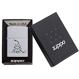 Zippo Don't Tread on Me Satin Chrome Pocket Lighter