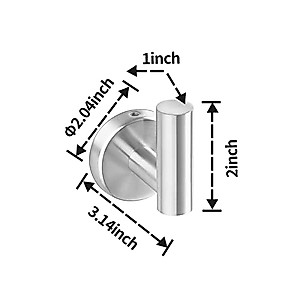 ALLOY+ Bath Towel Hooks Bathroom Coat Hook Robe Hook 4 Pieces Towel Hooks Stainless Steel Wall-Mount Heavy Duty Door Hanger for Bathroom Bedroom Kitchen Hotel Cabinet